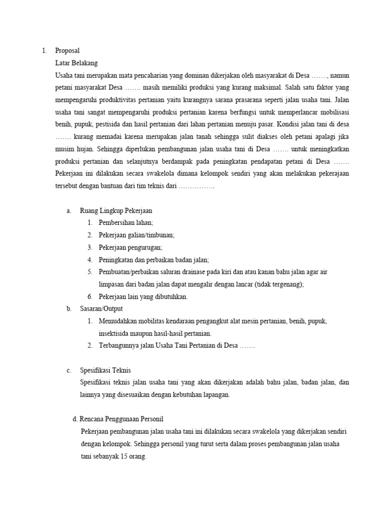 Contoh Proposal Swakelola | PDF