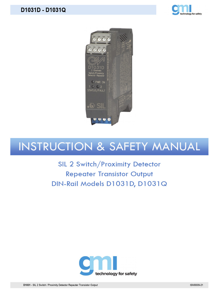 Instruction & Safety Manual: SIL 2 Switch/Proximity Detector Repeater ...