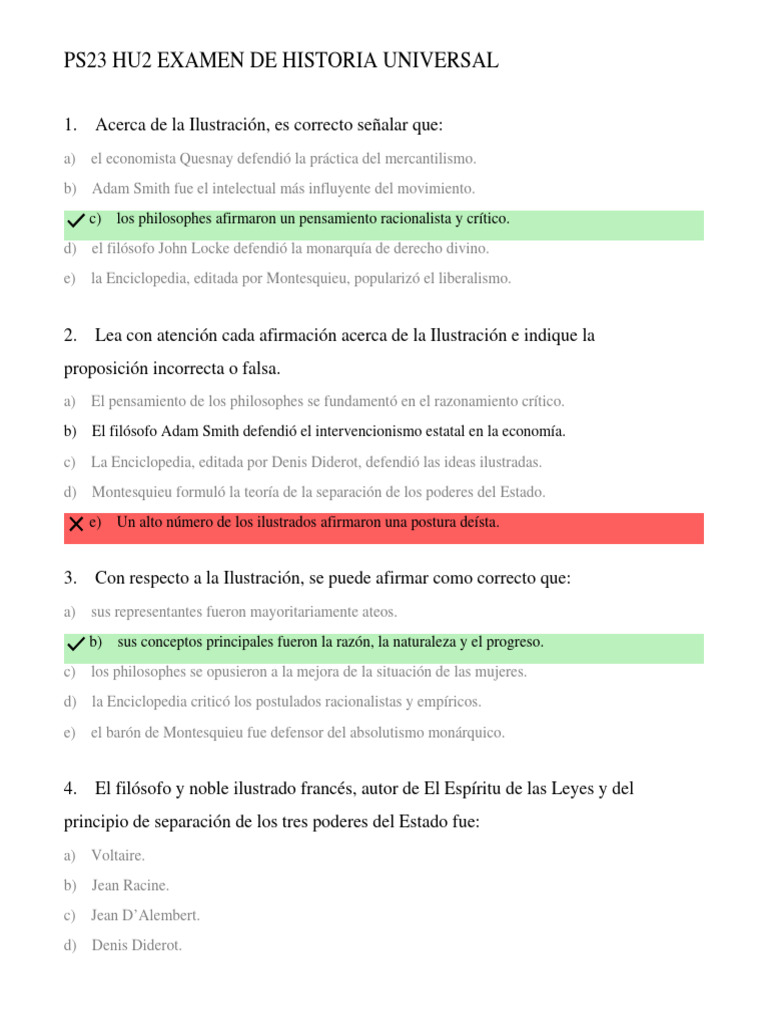 PS23 Hu2 Examen de Historia Universal | PDF | Política