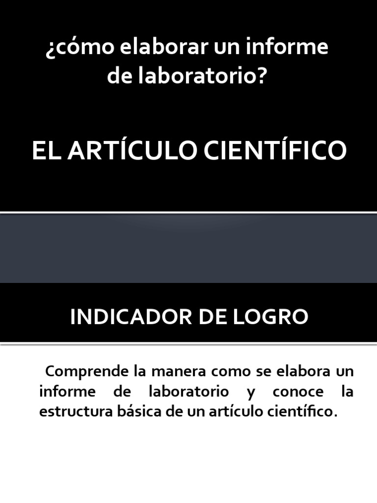 Cómo Elaborar Un Informe de Laboratorio | PDF