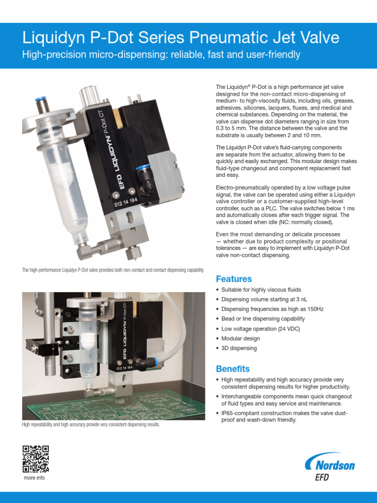 Nordson-EFD-Liquidyn P-Dot Series-Data-Sheet | PDF | Valve ...