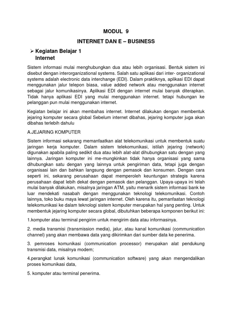 Internet dan E-Business: Modul 9 | PDF | Teknologi & Rekayasa