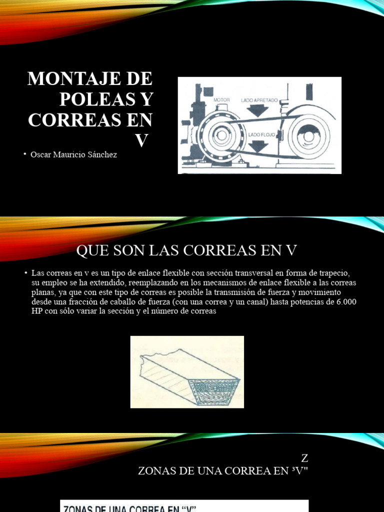 Repositorio Montaje de Poleas y Correas en V | PDF