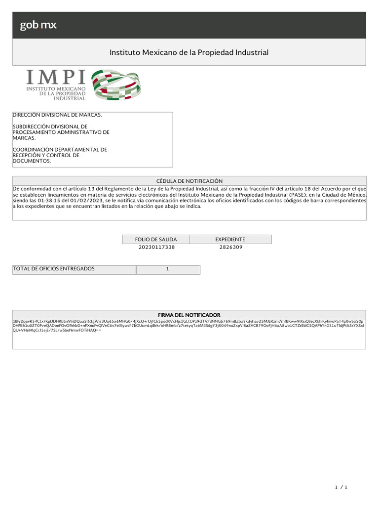 Notificación de Oposición de Marca IMPI | PDF | México | Ciudad de México