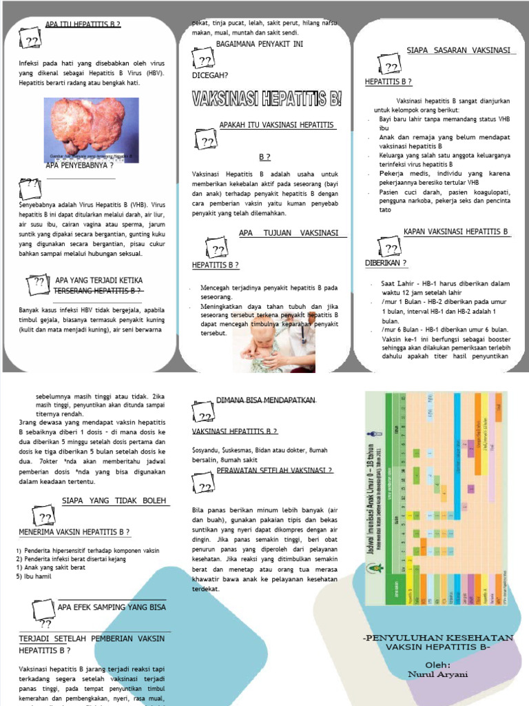 Leaflet Hepatitis B - Nurul Aryani | PDF