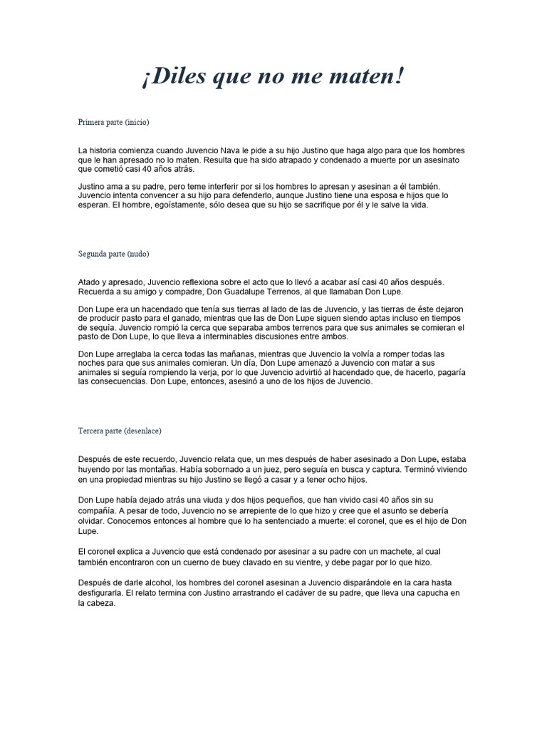 Diles Que No Me Maten | PDF Diles Que No Me Maten | PDF