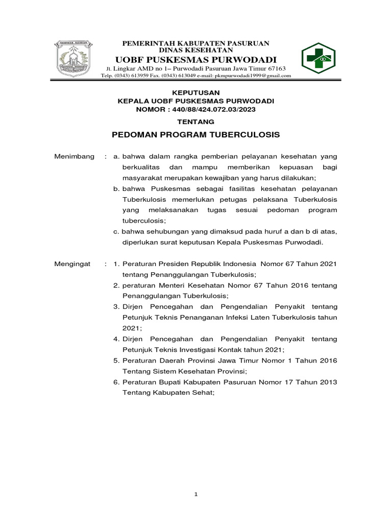 sk pedoman program tb | PDF