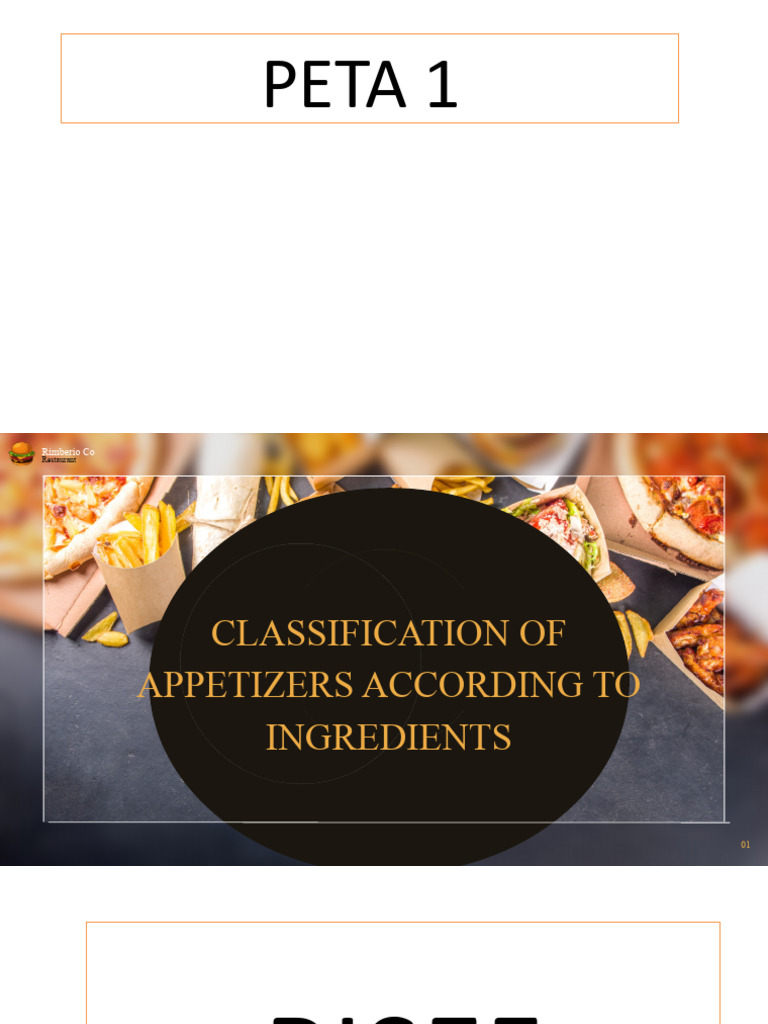 Classification of Appetizers According to Ingredients (1) | PDF