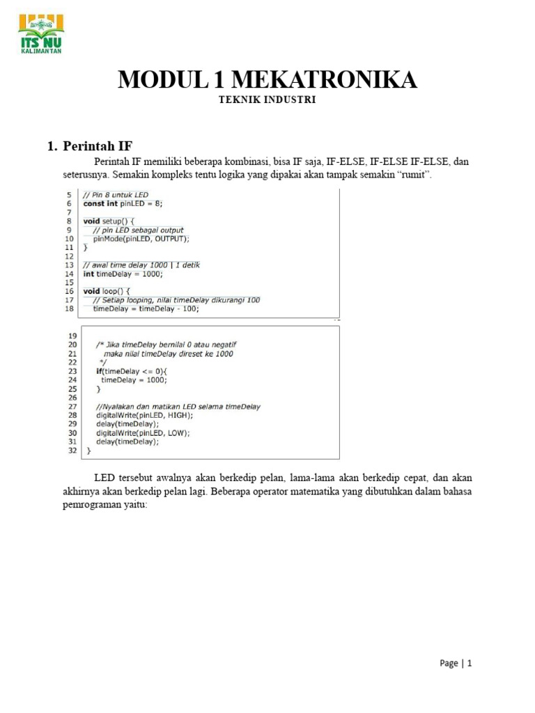 Modul 1 Mekatronika | PDF