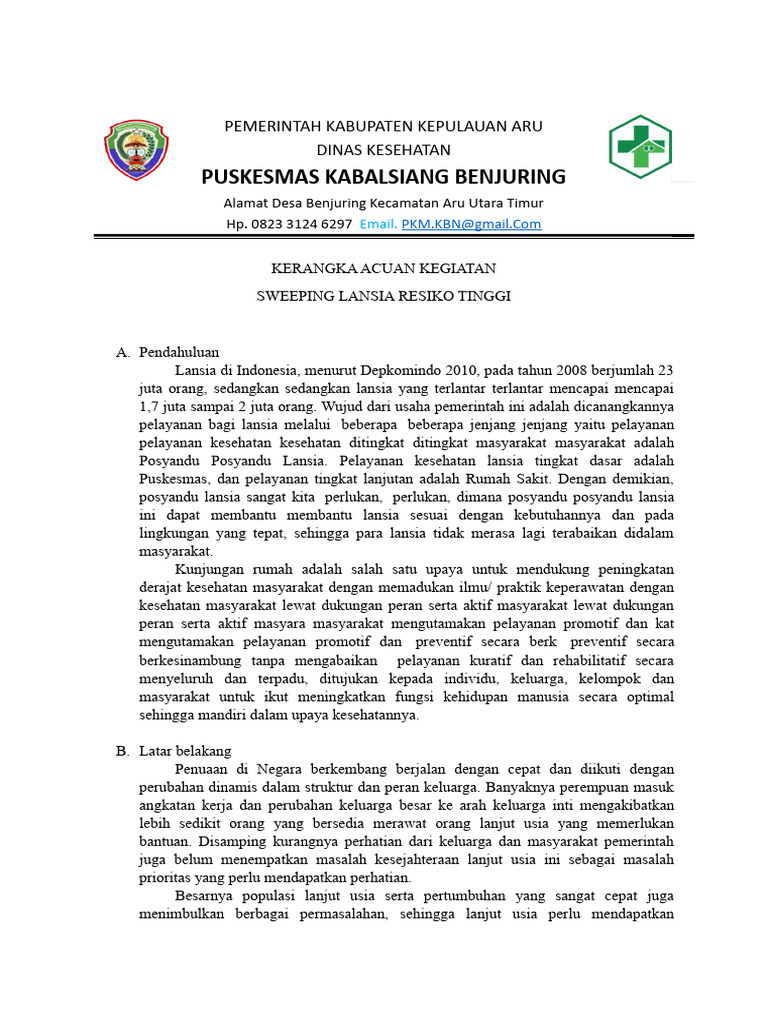 Kak Lansia Resiko Tinggi | PDF