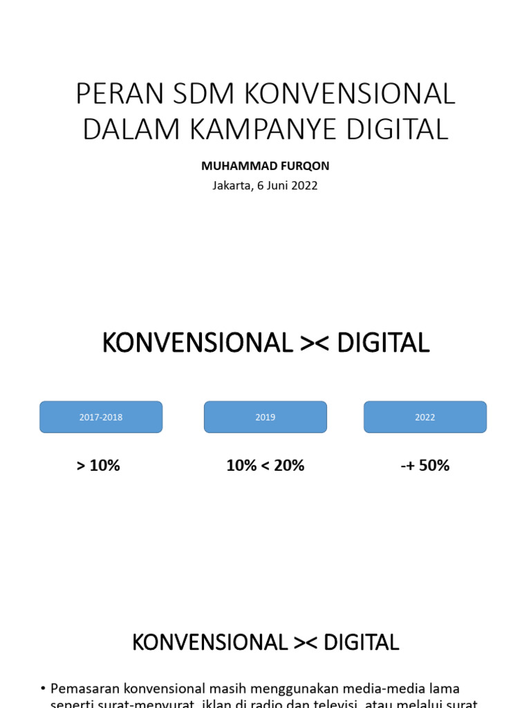 Peran SDM Konvensional Dalam Kampanye Digital | PDF