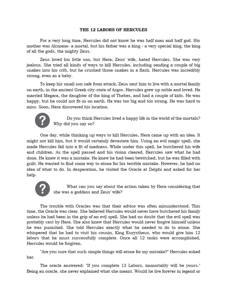 Module 3 The 12 Labors of Hercules | PDF