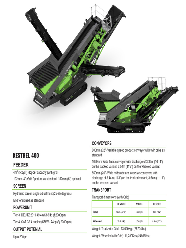 Terex Evoquip Kestrel 400 | PDF