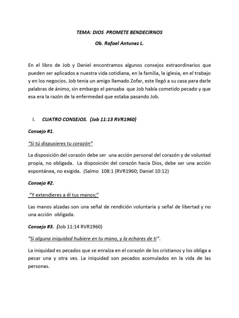 Tema Dios Promete Bendecirnos | PDF