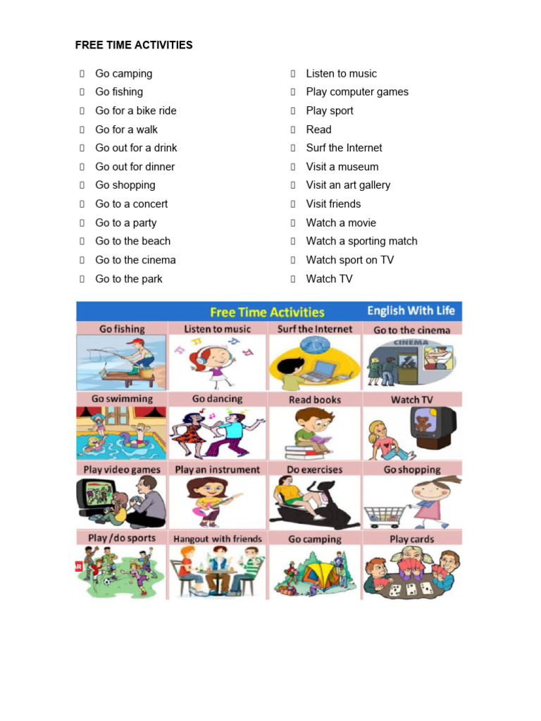 Free Time Activities | PDF | Art