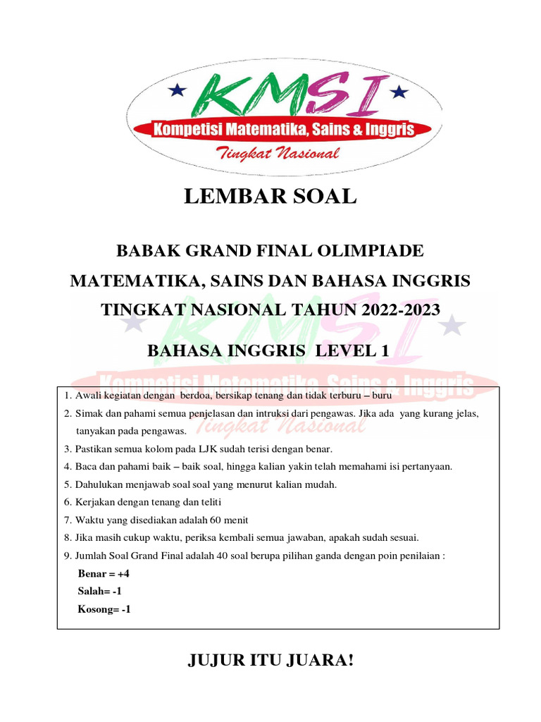 Kumpulan Soal Grand Final Kmsi 2022 Pdf
