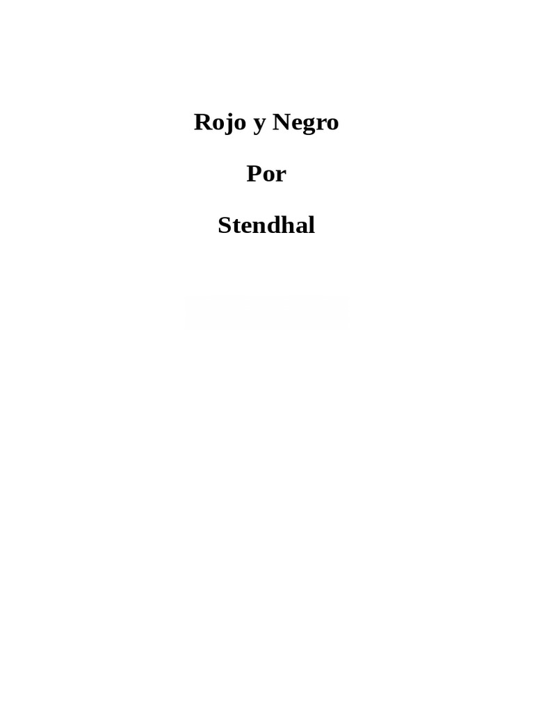 Rojo y Negro Autor Stendhal | PDF