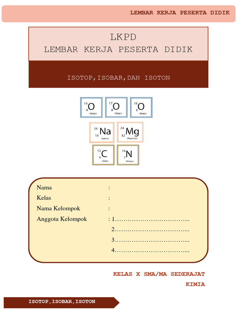 LKPD Isotop, Isobar, dan Isoton | PDF
