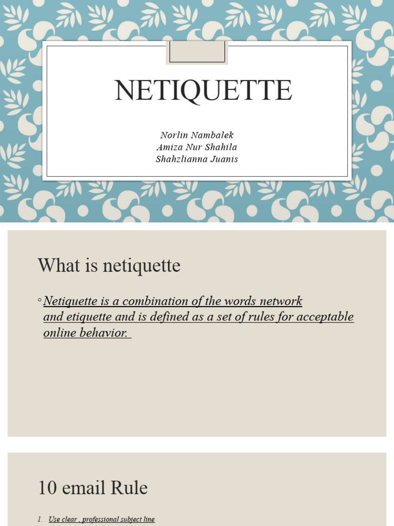 Netiquette | PDF | Internet | Slang