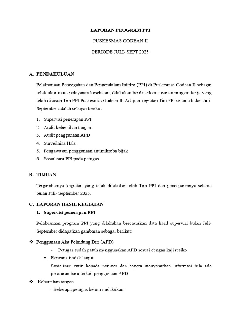 Laporan Program Ppi Juli-Sept | PDF