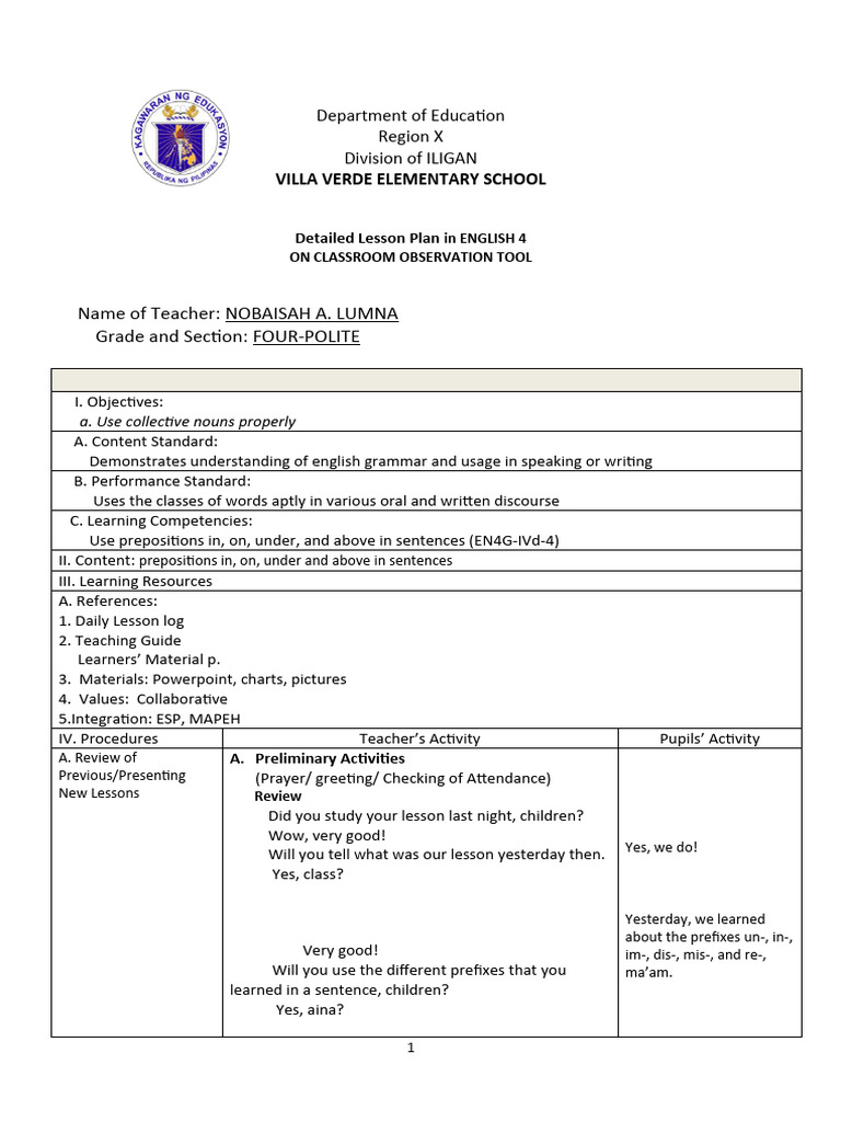 FINAL COT LESSON PLAN | PDF