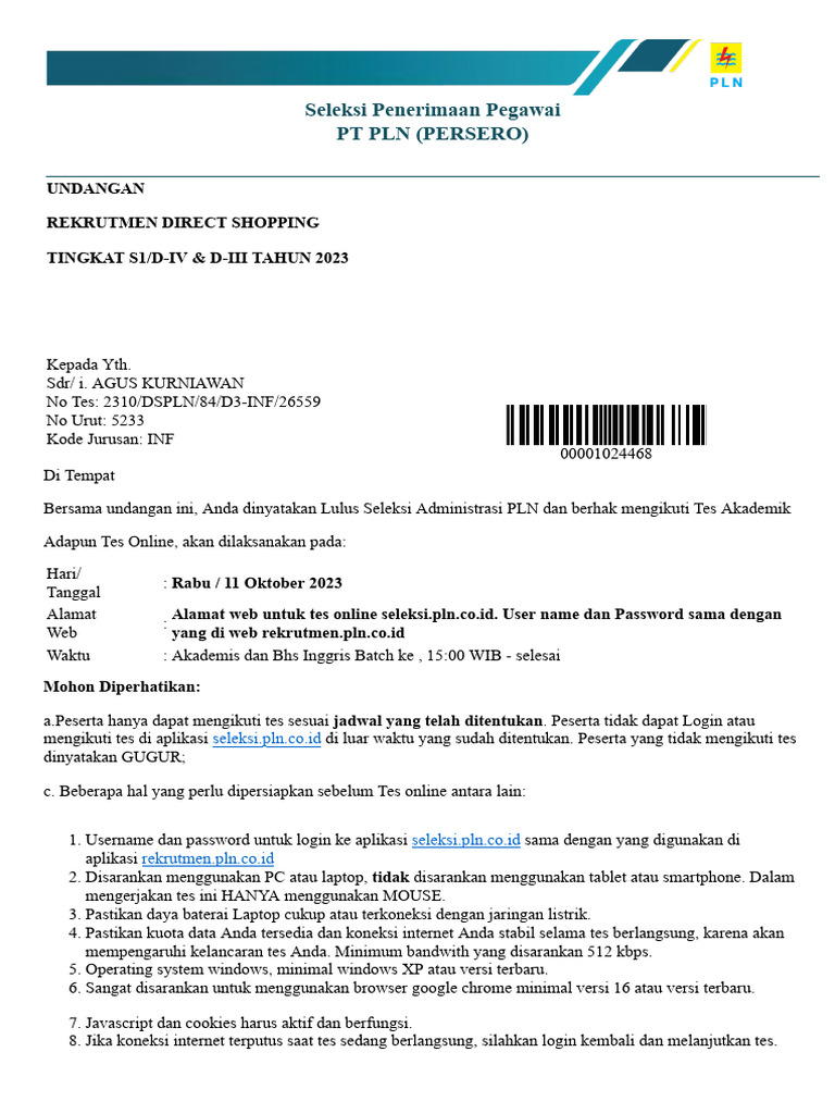 Kartu Undangan Pln Pdf