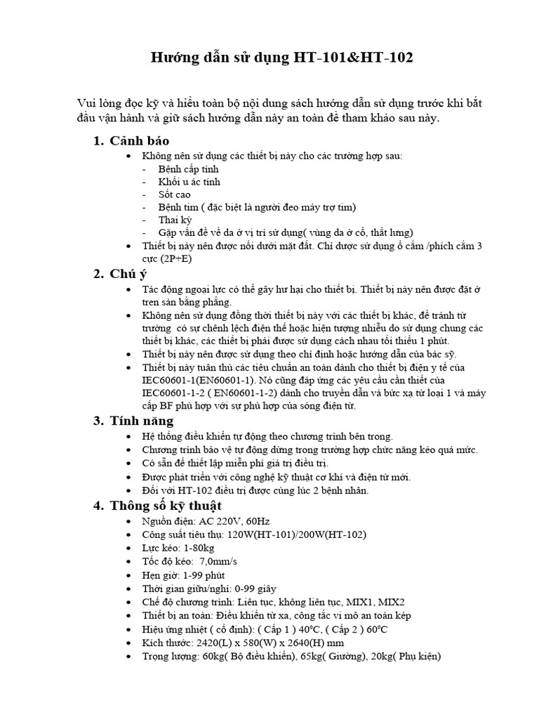 Hướng dẫn sử dụng HT-101&HT-102 | PDF