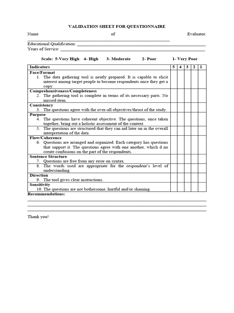 Validation Sheet Result | PDF