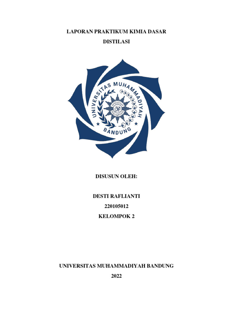 Laporan Praktikum Kimia Dasar Distilasi | PDF Laporan Praktikum Kimia Dasar Distilasi | PDF