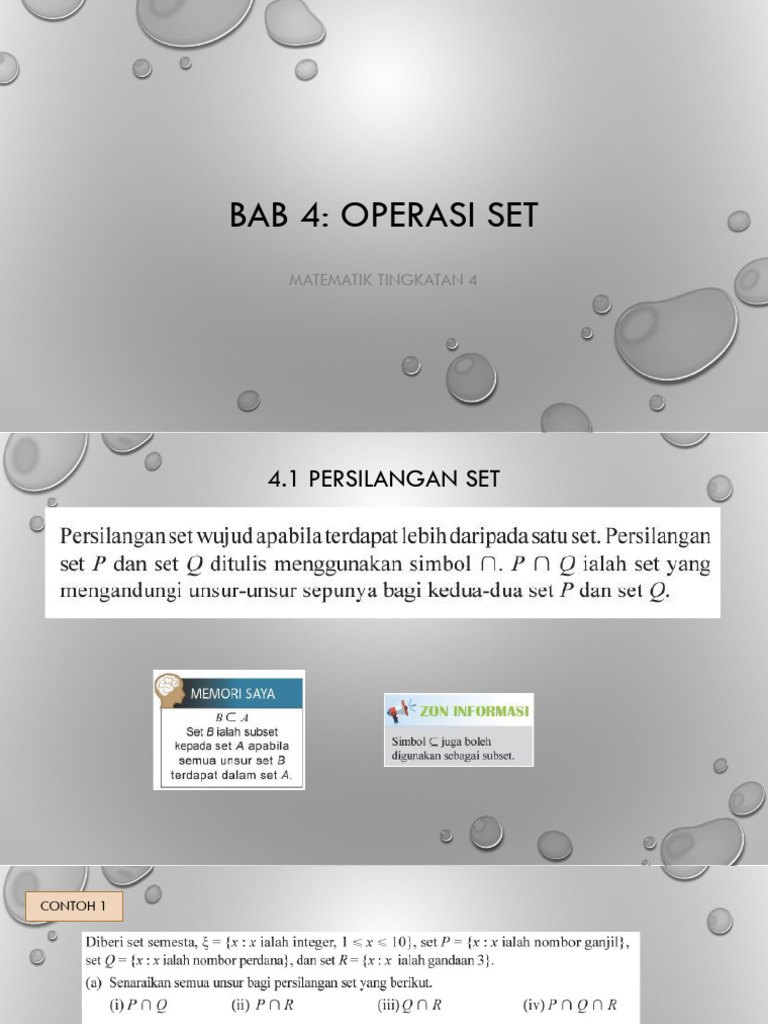 Bab 4 Operasi Set - Matematik Tingkatan 4 | PDF