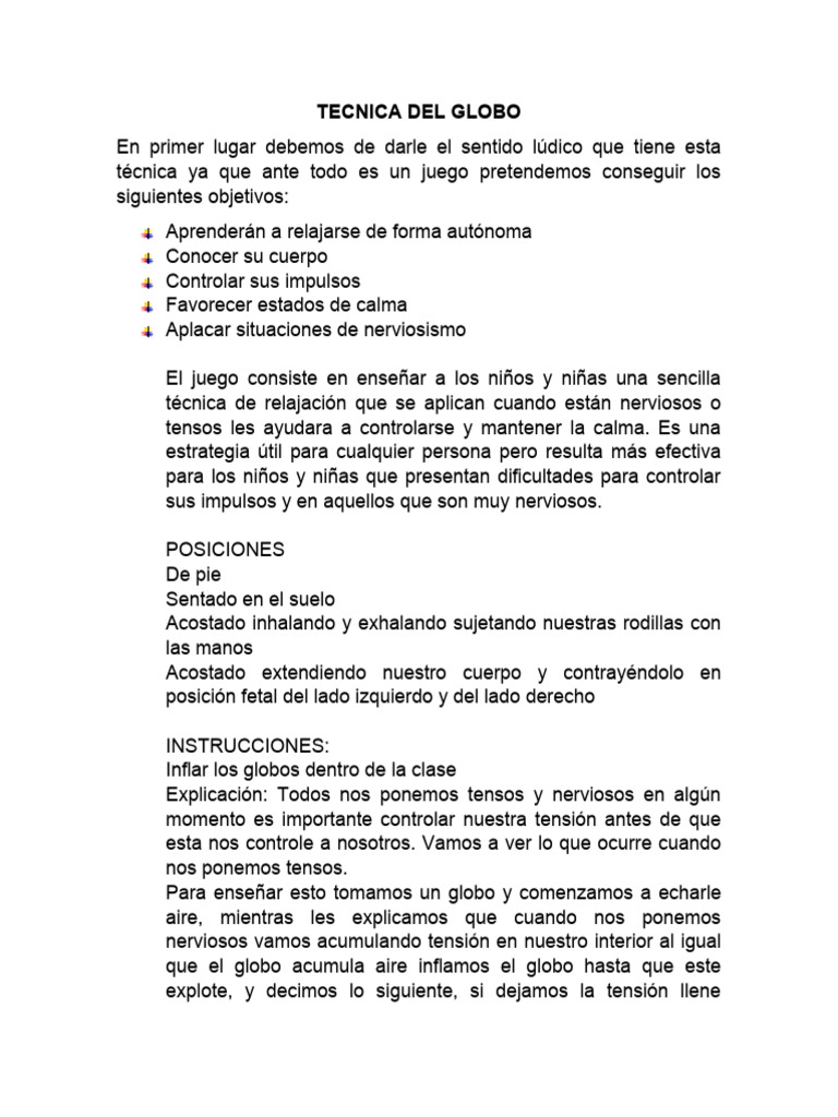 Tecnica Del Globo | PDF