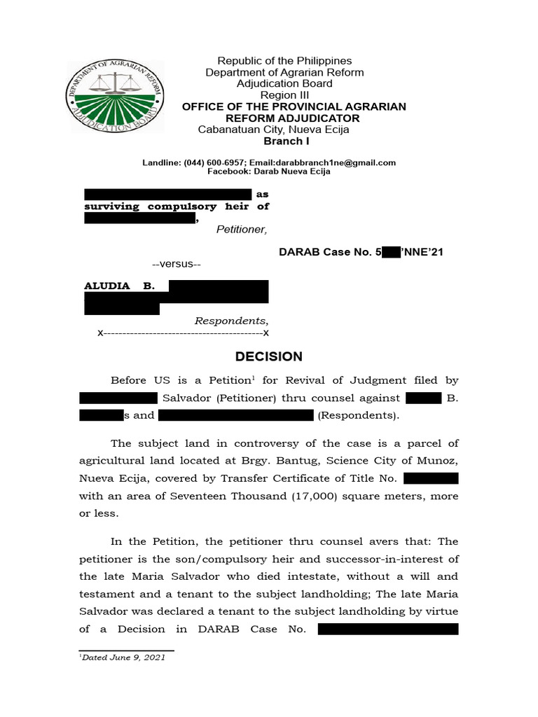 Decision Revival DARAB | PDF