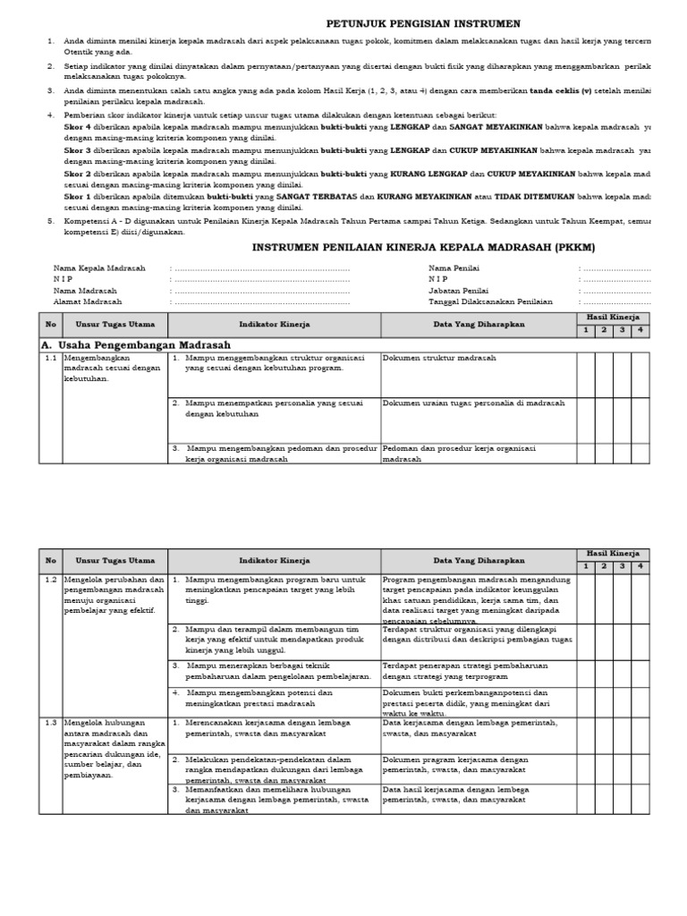 Instrumen Penilaian PKKM 2023 | PDF