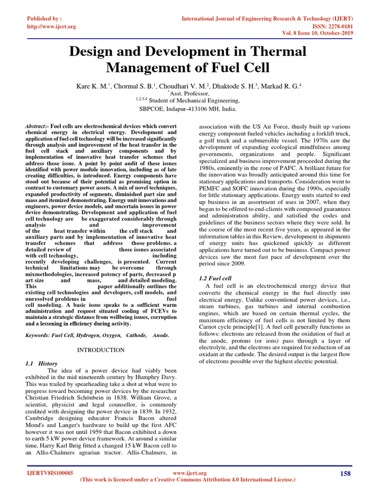 Design and Development in Thermal Management of Fuel Cell ...