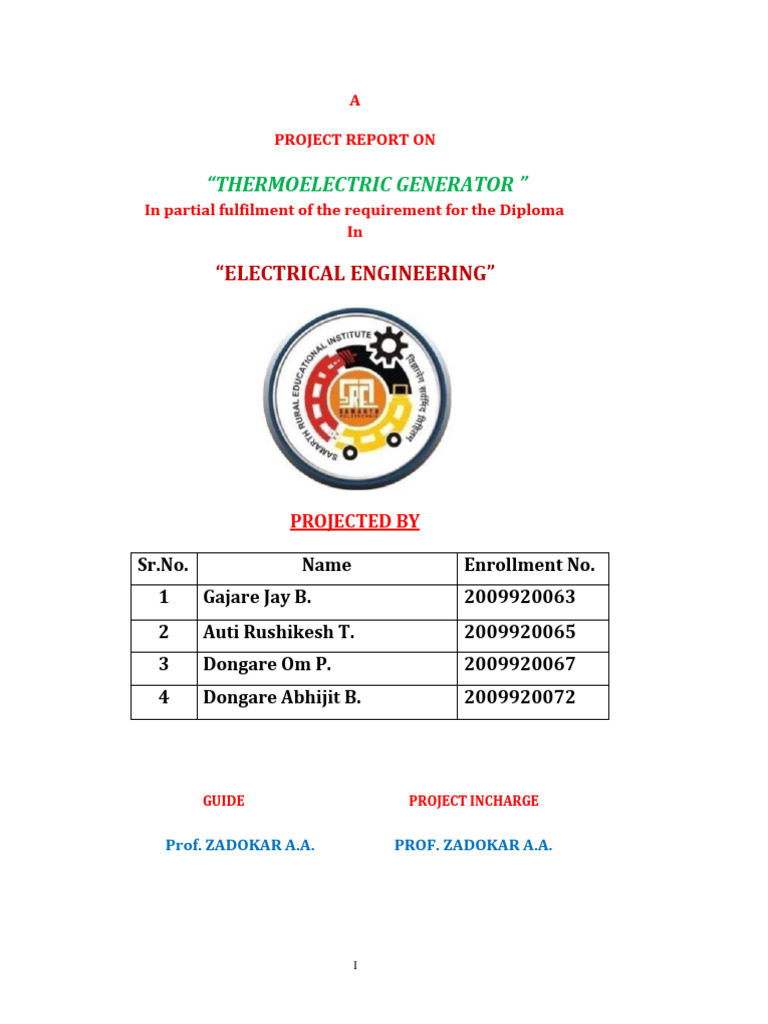 1st Thermoelectric Generator Rushi | PDF | Career And Technical Education | Educational Stages