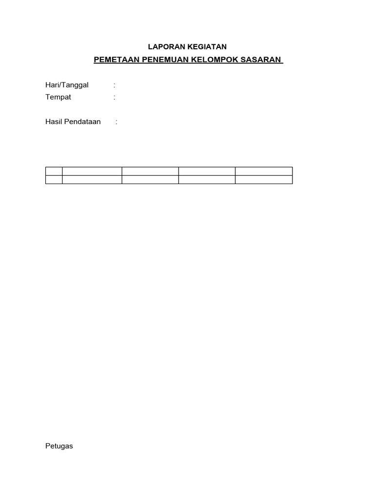 Format Laporan Pemetaan | PDF