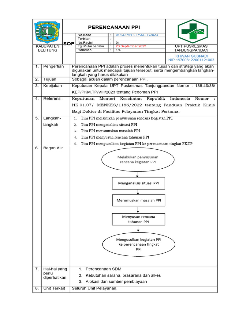 Sop Perencanaan Ppi | PDF