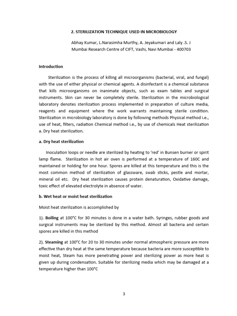 2 - Sterilization Techniques | PDF | Sterilization (Microbiology ...