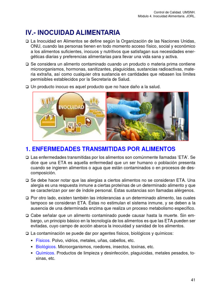 CC. 4. Inocuidad | PDF | Alimentos | Alergia