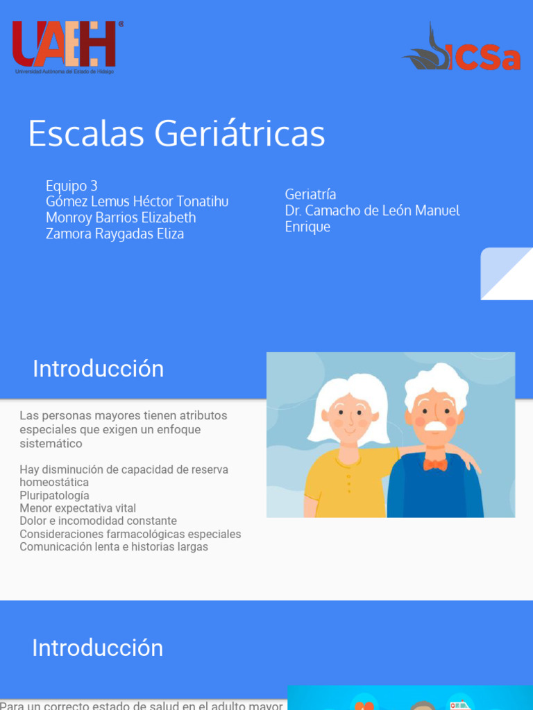 Escalas Geriátricas | PDF | Geriatría | Hospital