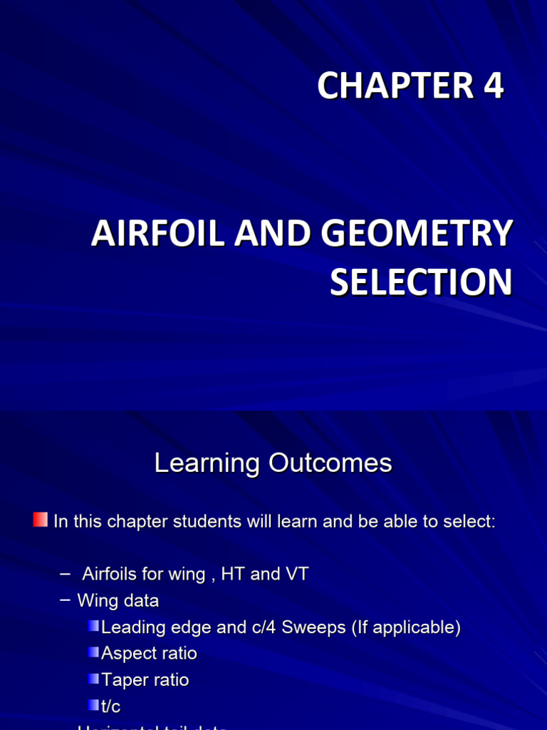 Chapter 4 - Airfoil and Geometry Selection | PDF