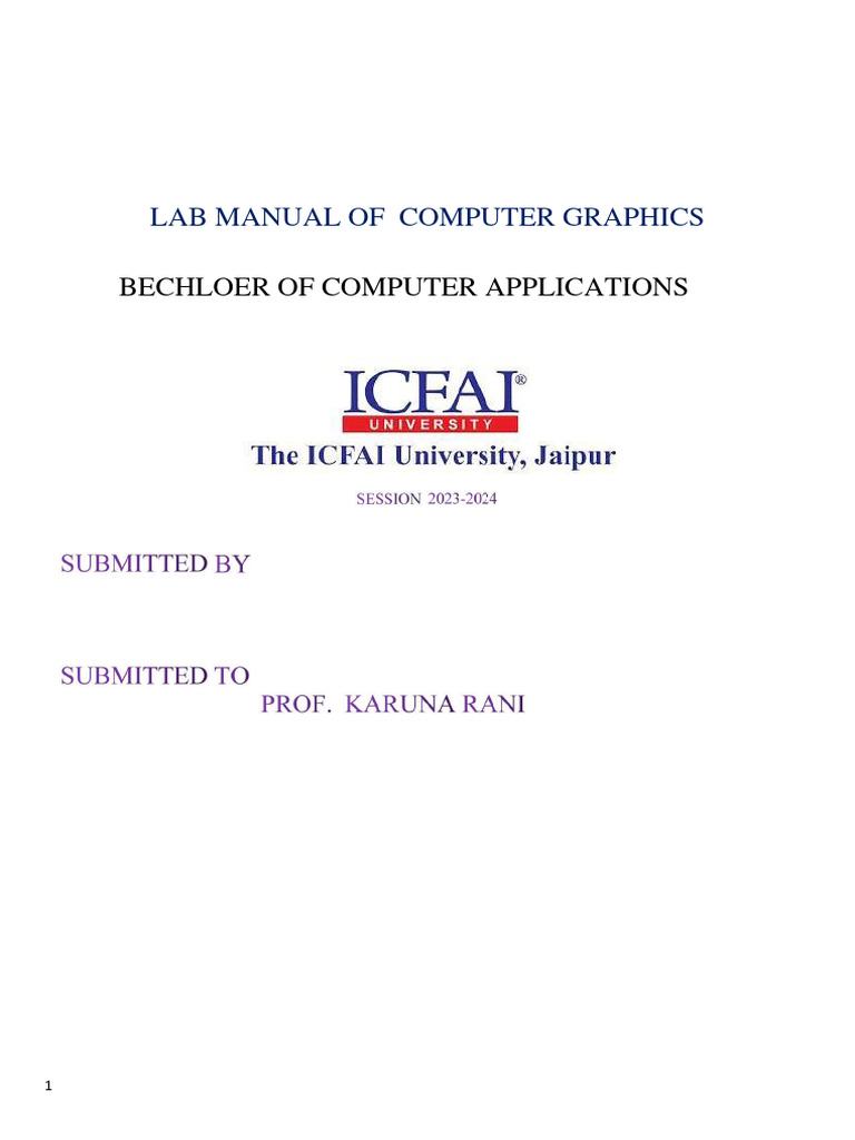 CG Lab Manual | Download Free PDF | Cartesian Coordinate System | Geometry