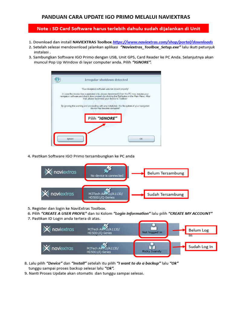Panduan Update IGO PRIMO Melalui NaviExtras Toolbox | PDF