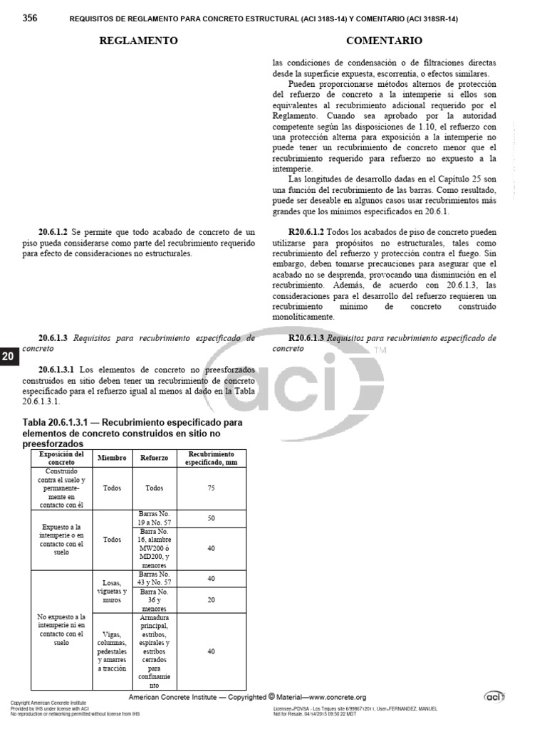 Páginas Aci - Recubrimientos y Ganchos | PDF