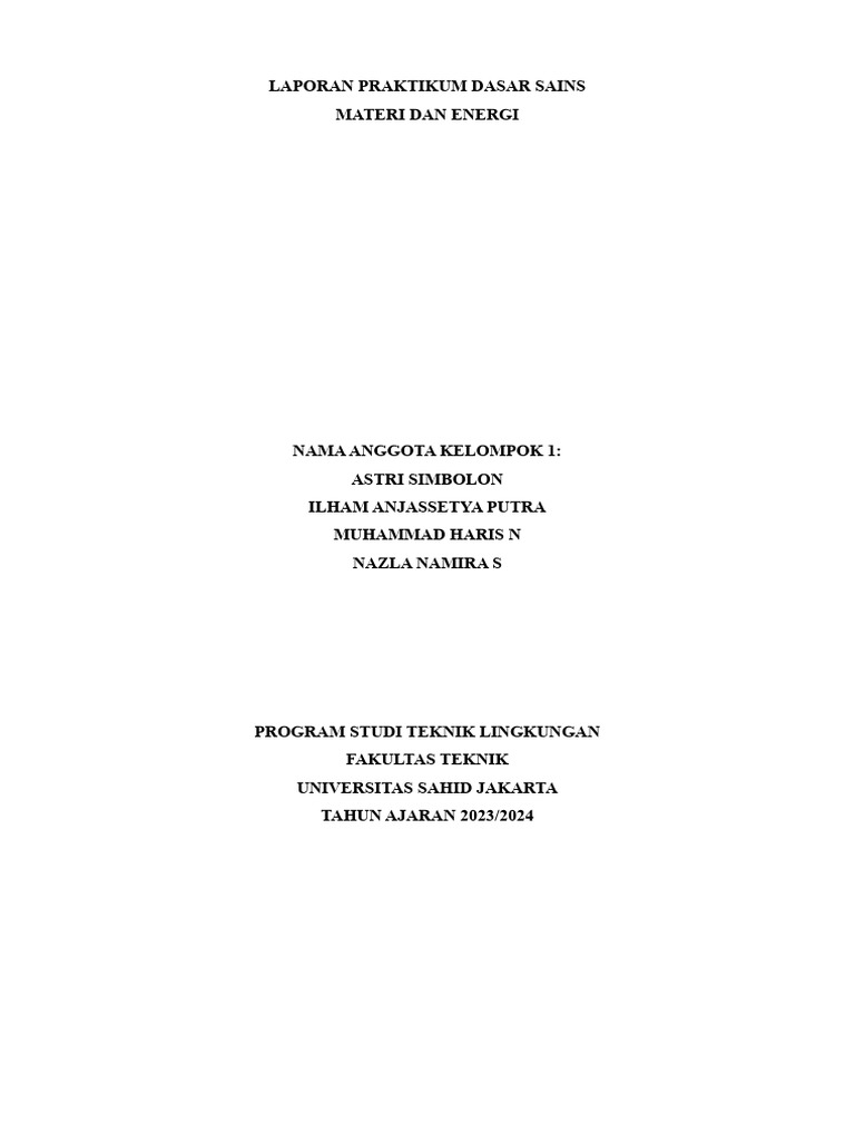 Laporan Kelm.1 | PDF