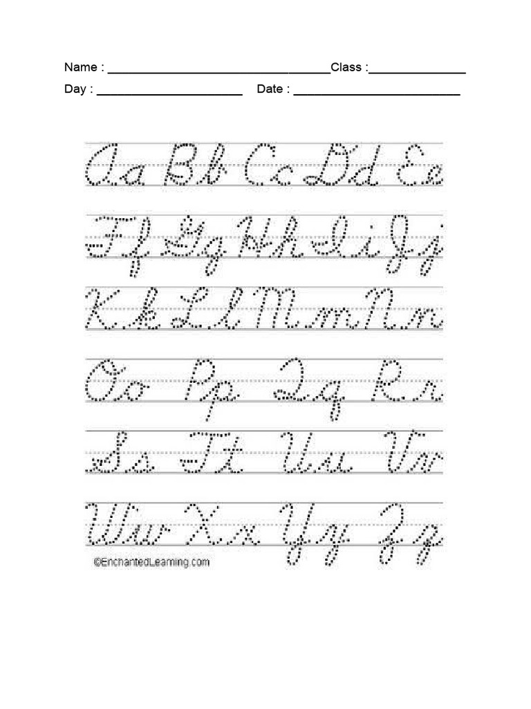 Cursive Writing Practice | PDF