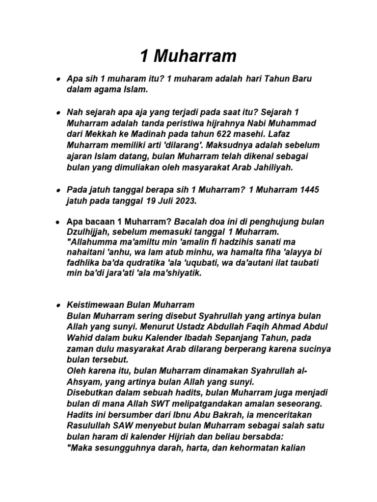 1 Muharram | PDF