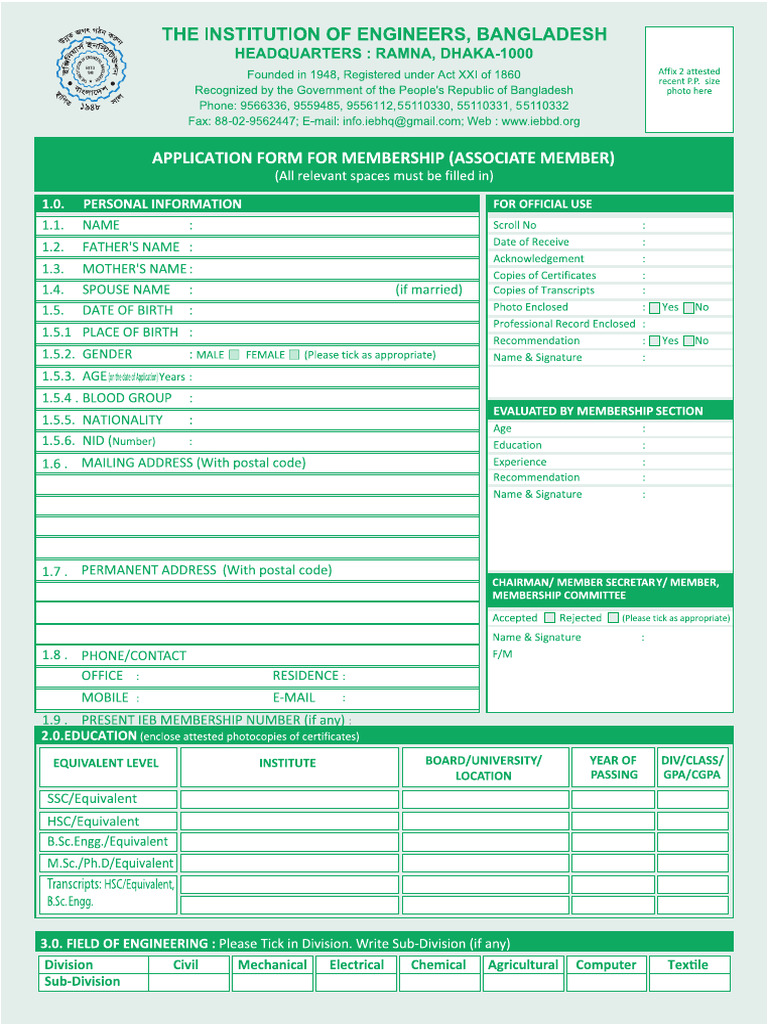 Final Membership Form Associate | PDF