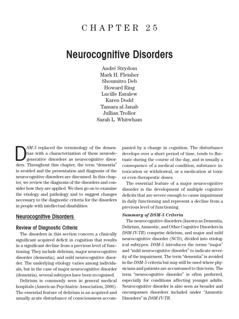DMID-2 Neurocognitive Disorders | PDF
