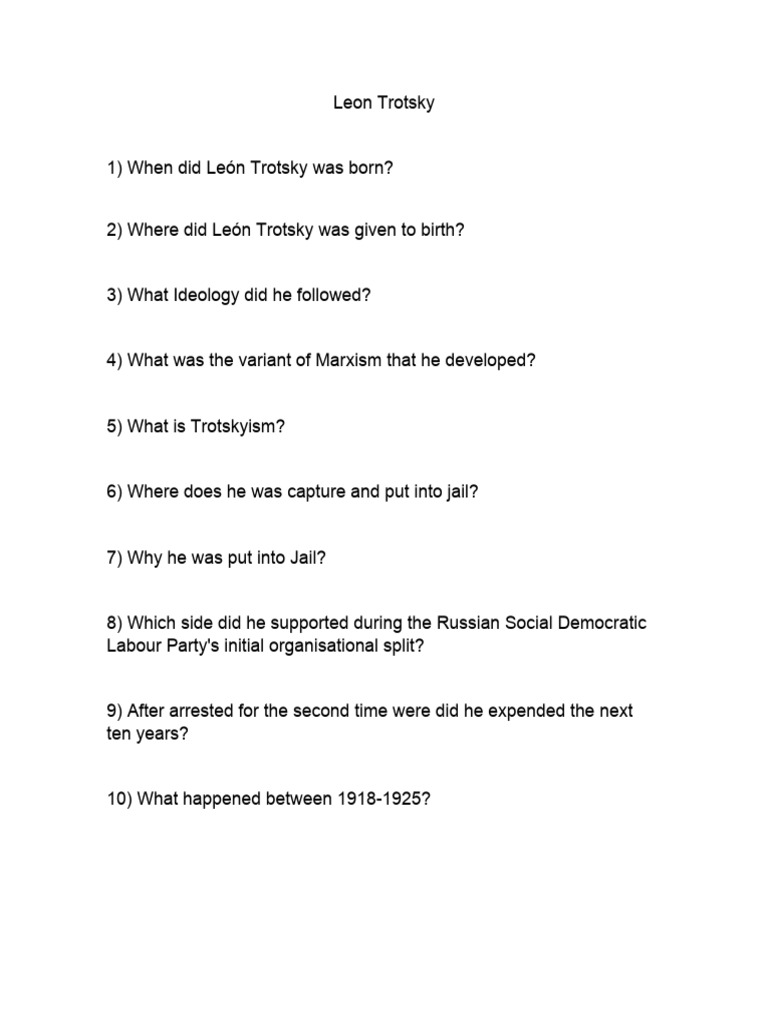 Leon Trotsky | PDF